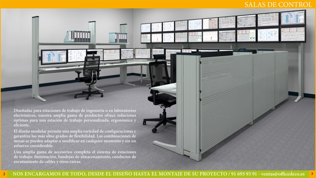 Mobiliario para salas de control| Muebles técnicos centros.|