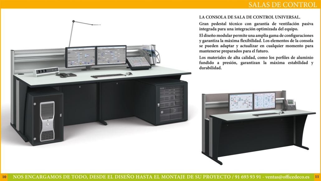 Mobiliario para salas de control| Muebles técnicos centros.|