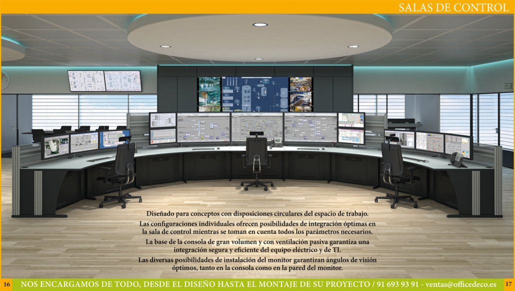 Mobiliario para salas de control| Muebles técnicos centros.|