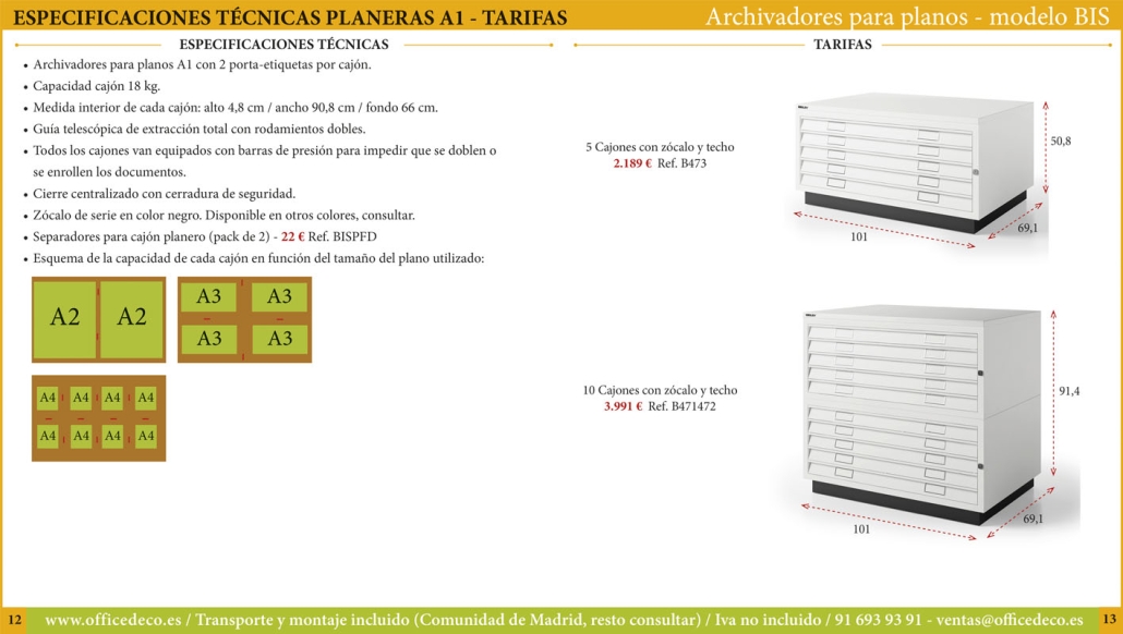 Archivadores Metálicos Planos, planeras conservación planos.